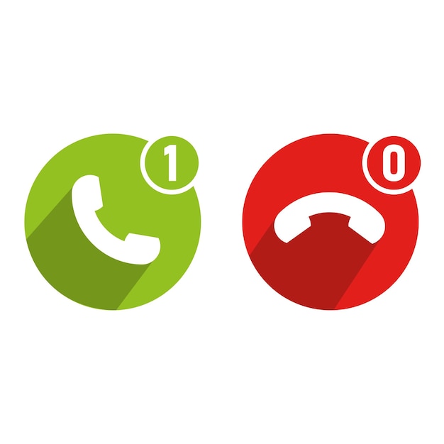 Missed Call Notification Icons in Flat Design | Jiffy Designs