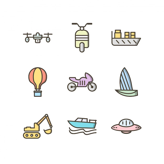 Diverse Collection of Vibrant Retro-Inspired Graphic Icons | Jiffy Designs