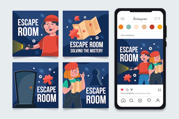 Vibrant Escape Room Illustrations for Diverse Applications | Jiffy Designs