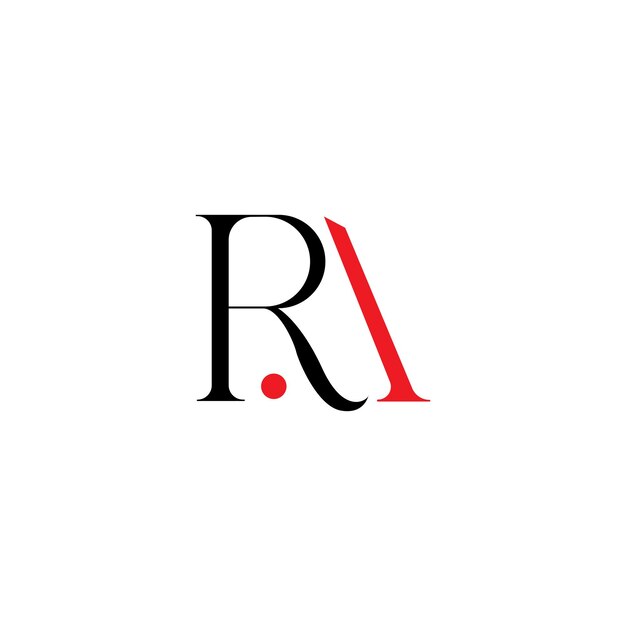 Elegant Monogram with Stylized Letter R in Black and Red | Jiffy Designs