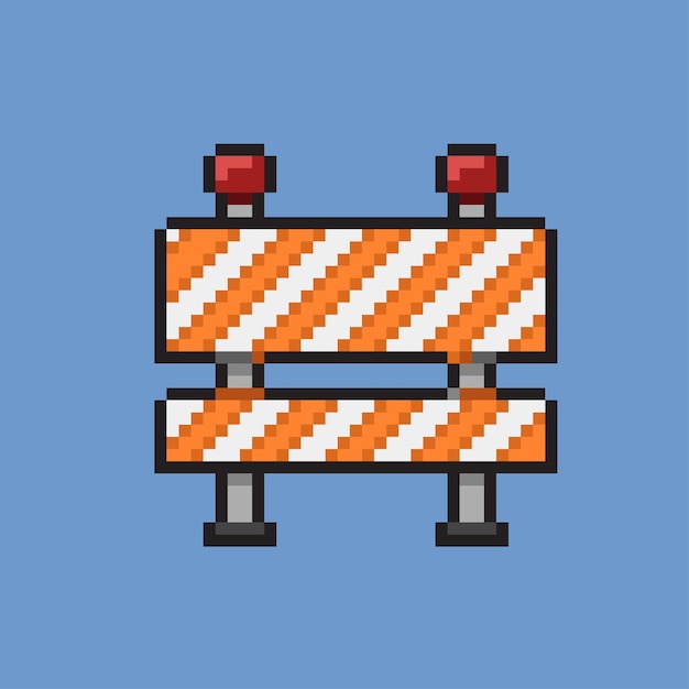 Vibrant Pixel Art Roadblock Barrier | Jiffy Designs