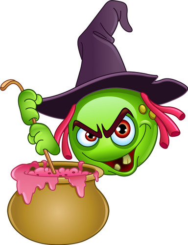 Witch Emoticon Stirring Her Cauldron Brew | Jiffy Designs