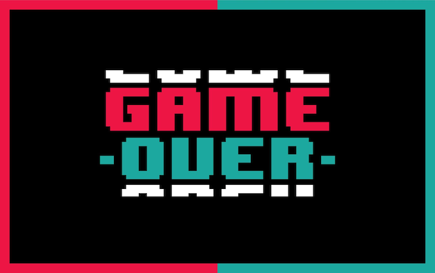 Retro Pixel Game Over Text on Vibrant Background | Jiffy Designs
