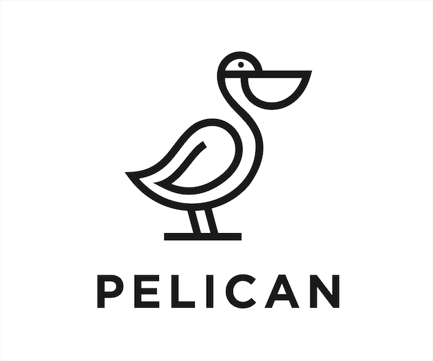 Minimalist Pelican Icon with Sleek Design | Jiffy Designs