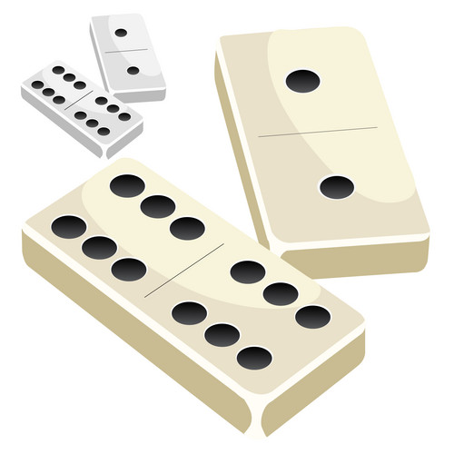 Dominoes On White Background, Vector Illustration | Jiffy Designs