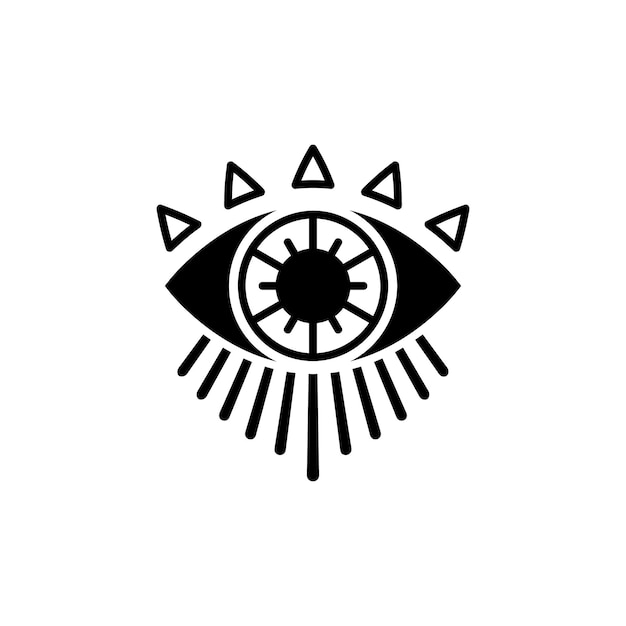 Mystical Eye Symbol with Radiant Sun and Geometric Shapes | Jiffy Designs