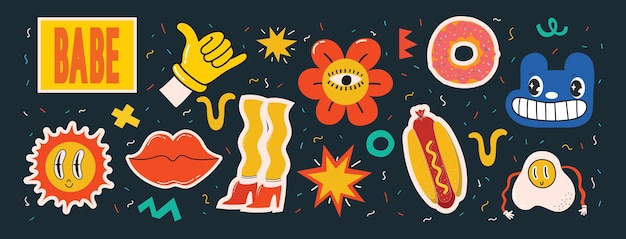 Vibrant Retro-Inspired Graphic Collection of Playful Icons | Jiffy Designs