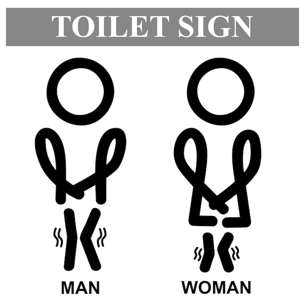 Iconic Toilet Sign with Minimalist Figures | Jiffy Designs