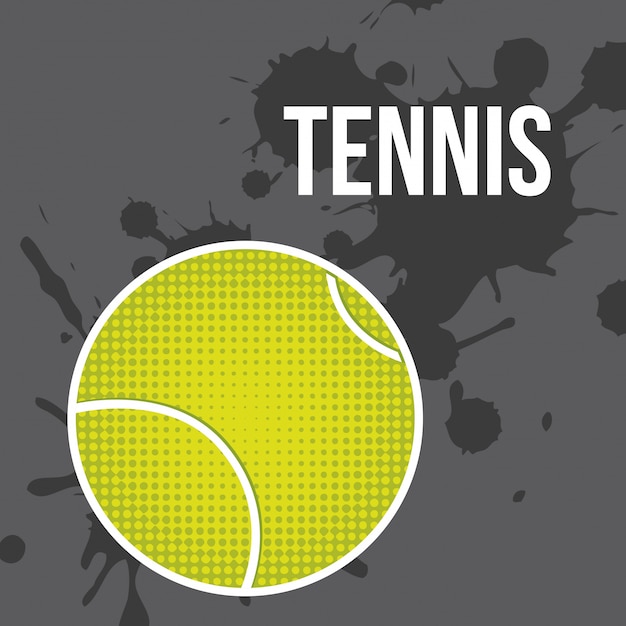 Tennis Ball and Text on Grunge Splatter Background | Jiffy Designs