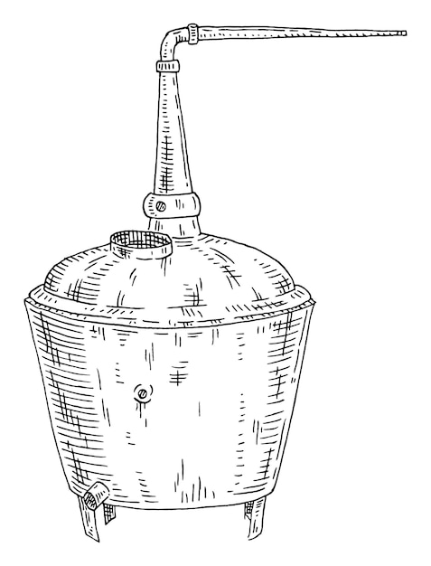 Vintage Distilling Apparatus with Intricate Markings | Jiffy Designs