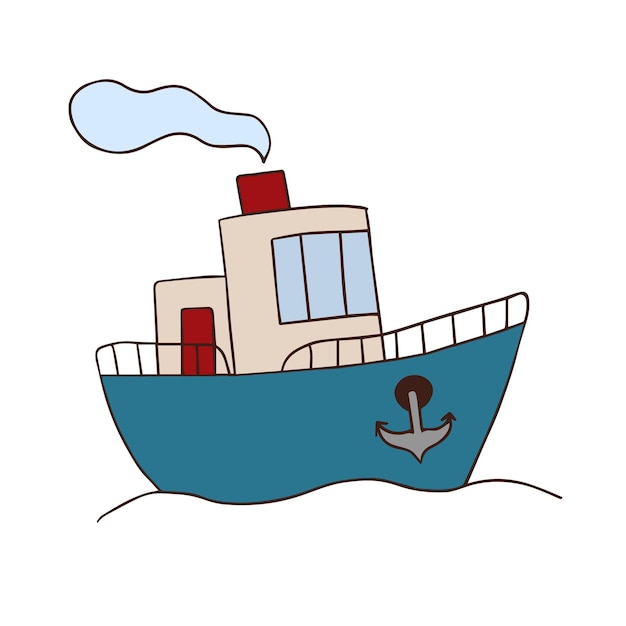 Charming Cartoon Tugboat Sailing the Seas | Jiffy Designs
