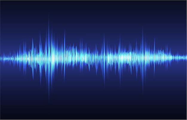 Vibrant Blue Audio Waveform on Dark Background | Jiffy Designs