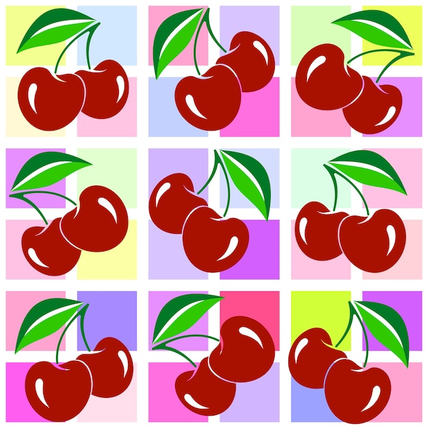 Vibrant Cherry Collage: A Delightful Fruit Mosaic | Jiffy Designs