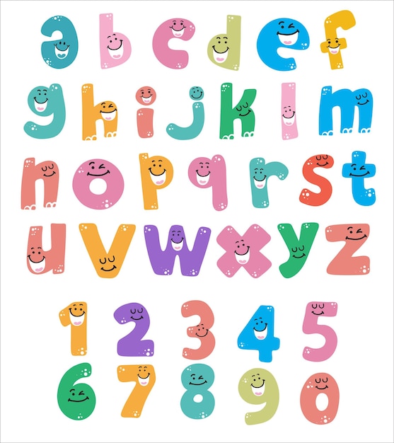 Cheerful Alphabet and Number Characters in Vibrant Colors | Jiffy Designs