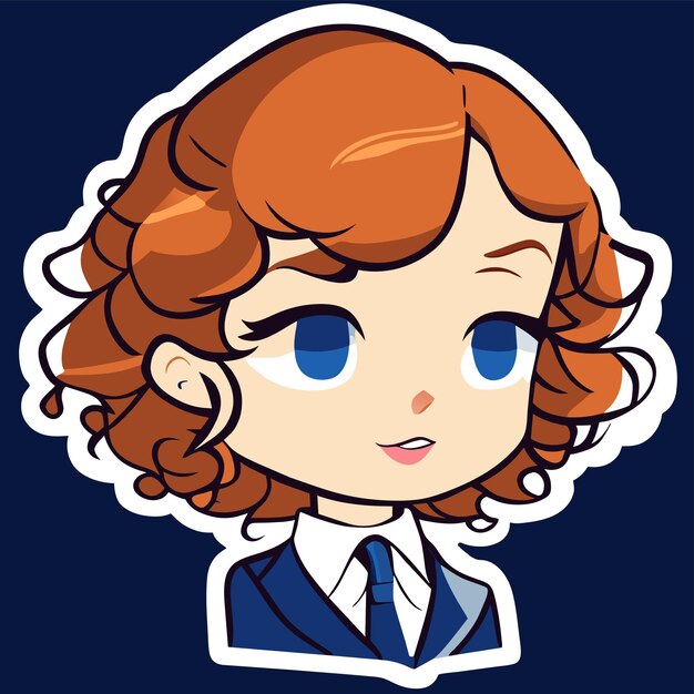 Charming Cartoon Character with Curly Red Hair | Jiffy Designs
