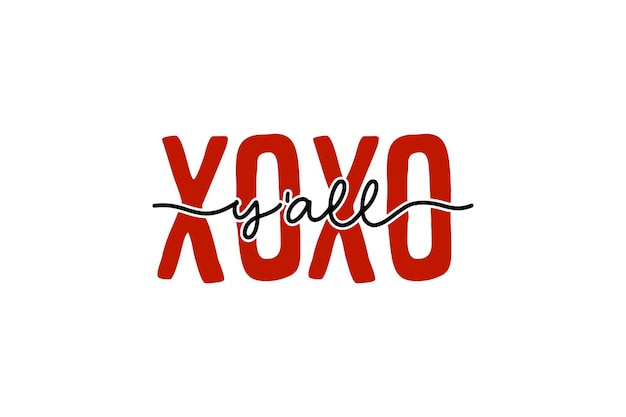 Vibrant Red XOXO Lettering with Flowing Calligraphy Design | Jiffy Designs