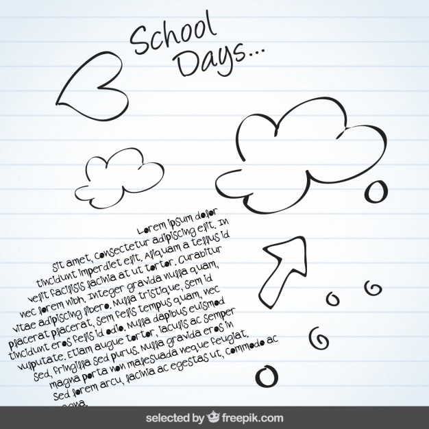 School Days Doodle Illustration with Handwritten Text and Shapes ...