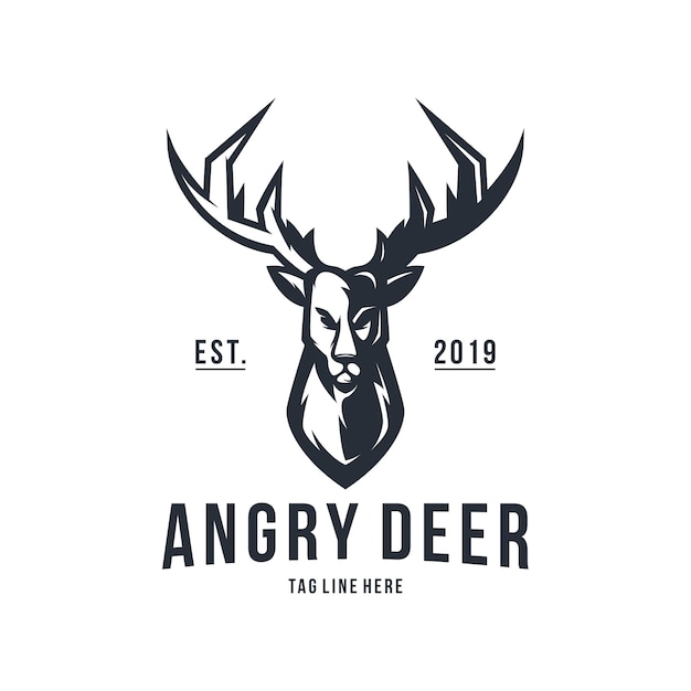 Fierce Stag Emblem with Vintage Typography and Antlers | Jiffy Designs