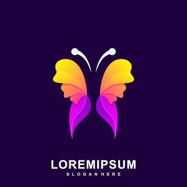 Vibrant Butterfly Silhouette Logo with Human Profiles | Jiffy Designs