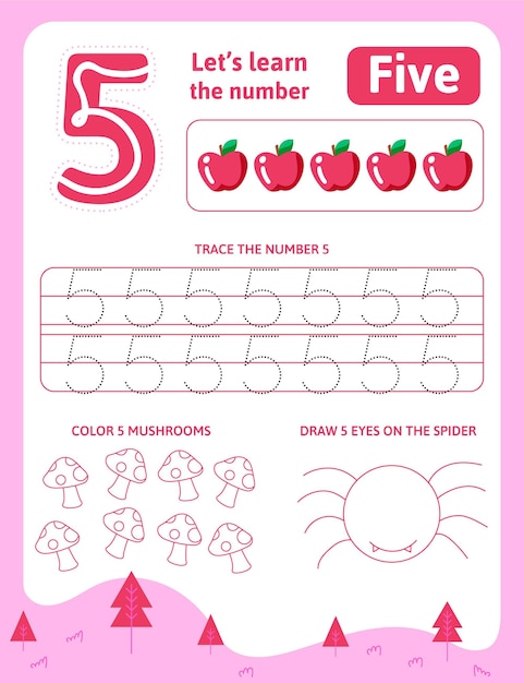 Engaging Educational Activity for Learning the Number Five | Jiffy Designs