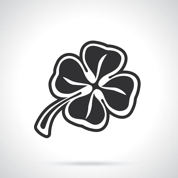 Stylized Monochrome Clover Emblem with Intricate Leaf Design | Jiffy ...