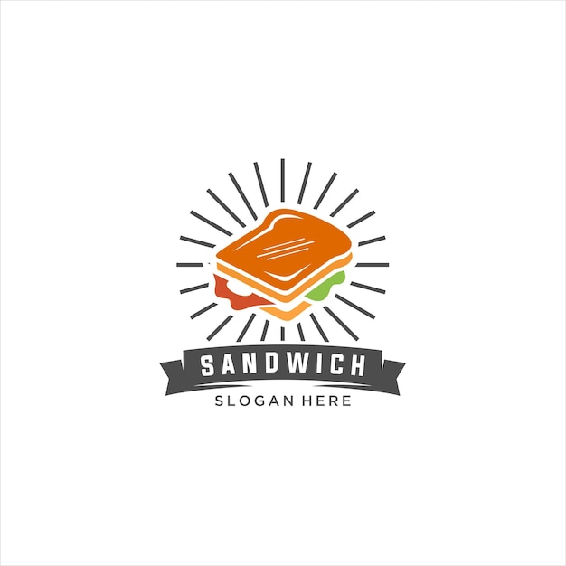 Delectable Sandwich Emblem with Radiant Sunburst | Jiffy Designs