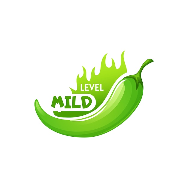 Vibrant Green Mild Spice Level Icon | Jiffy Designs