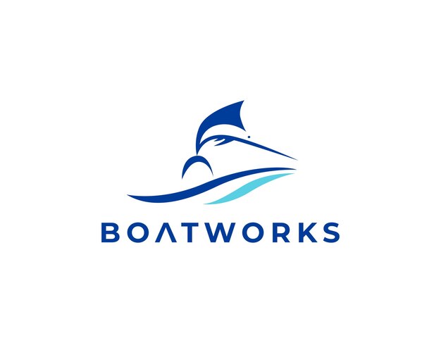 Elegant Nautical Dolphin Logo for Boatworks Brand | Jiffy Designs