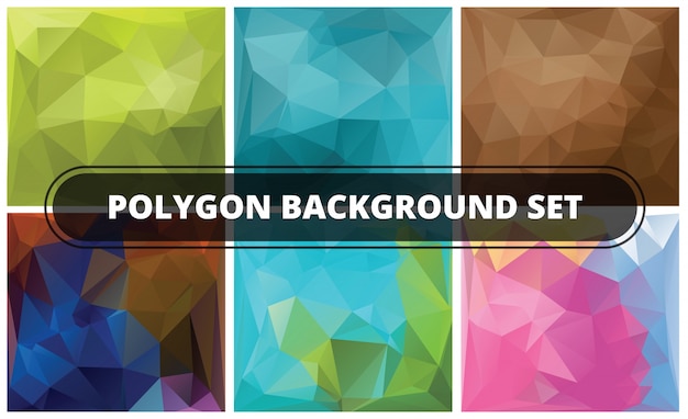 Vibrant Polygon Backgrounds with Diverse Color Patterns | Jiffy Designs