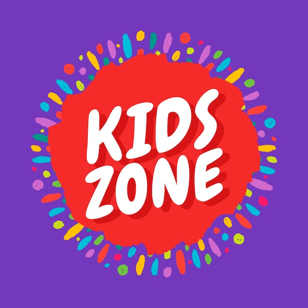 Vibrant 'Kids Zone' Sign with Colorful Splatter Backdrop | Jiffy Designs