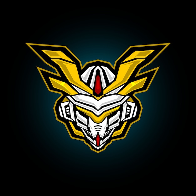 Striking Mecha Emblem in Bold Yellow and Black | Jiffy Designs