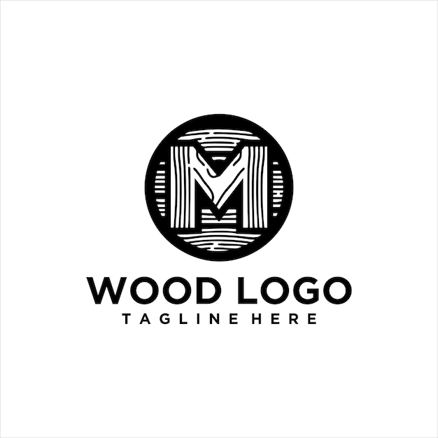 Sleek Monogram Emblem with Geometric Wood Textures | Jiffy Designs
