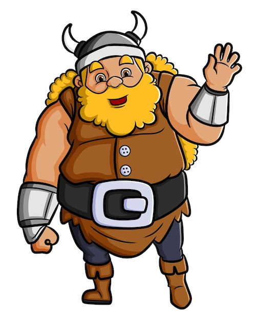 Cheerful Viking Warrior Waving Friendly Greeting | Jiffy Designs