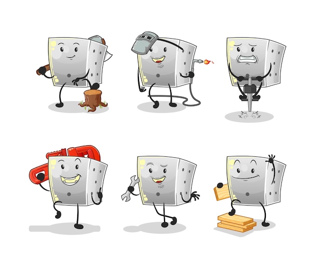 Charming Cartoon Computer Hardware Icons Showcasing Diverse ...