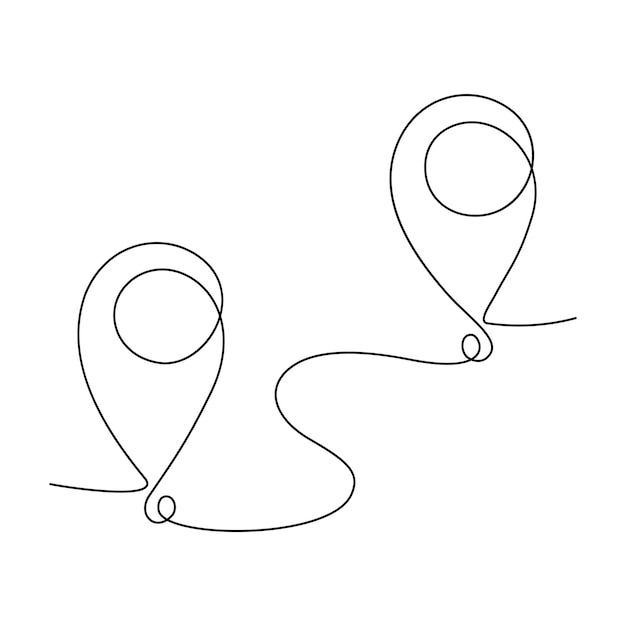 Minimalist Geometric Location Markers in Continuous Line Art | Jiffy ...