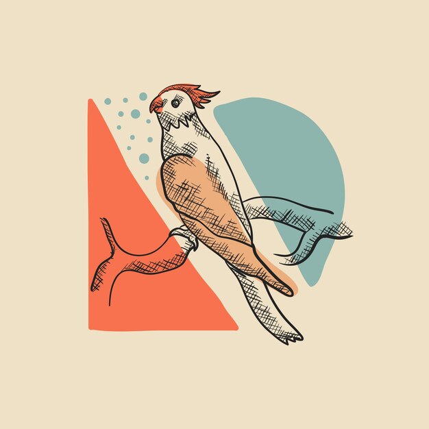 Geometric Bird Illustration with Vibrant Colors and Patterns | Jiffy ...