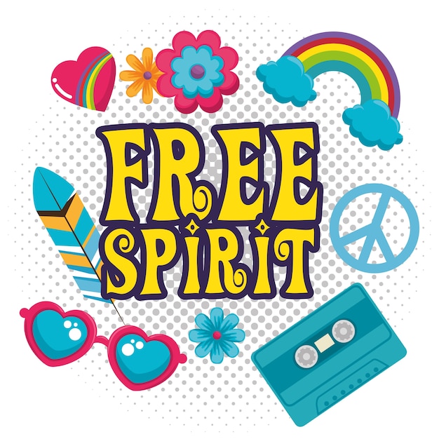 Vibrant Retro-Inspired Free Spirit Illustration | Jiffy Designs