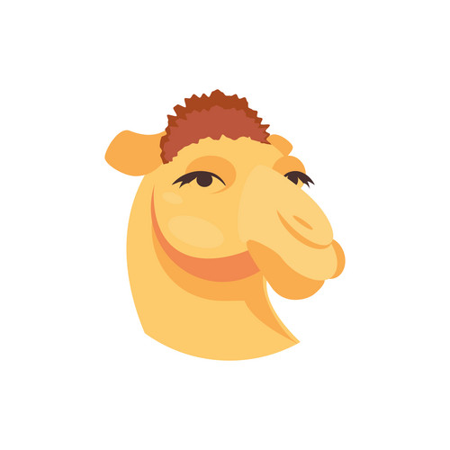 Funny Cartoon Camel Portrait. Vector Illustration | Jiffy Designs