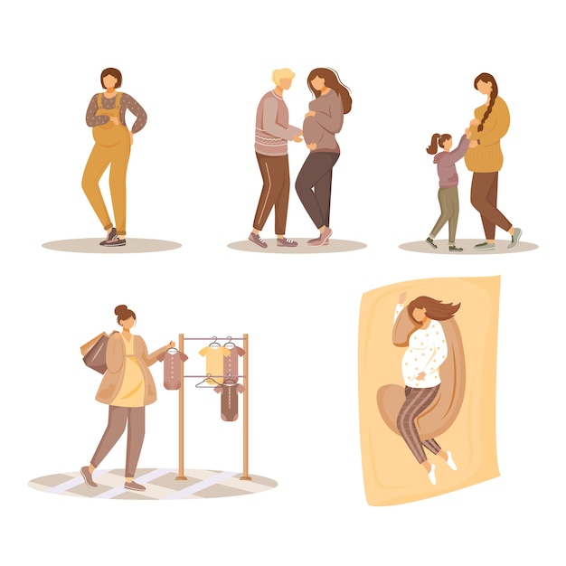 Diverse Pregnancy and Maternity Illustrations Showcasing Inclusive ...
