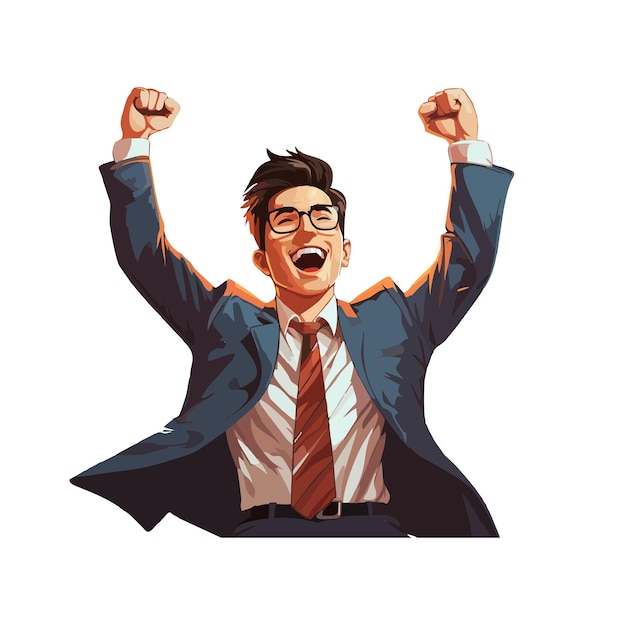 Young employee celebrating his success | Jiffy Designs