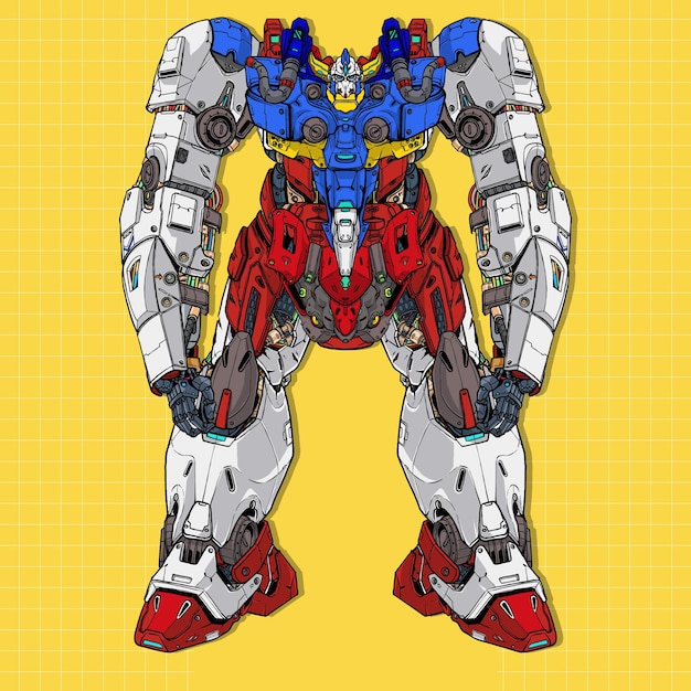 Colossal Mech Warrior in Vibrant Colors and Futuristic Design | Jiffy ...