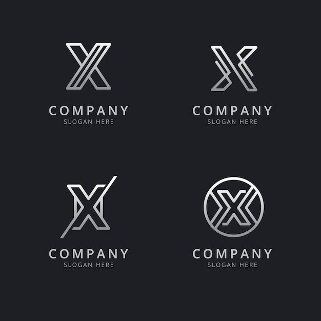 Sleek Monogram Logos with Intersecting X Shapes in Minimalist Style ...