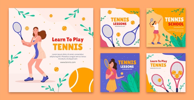 Vibrant Collection of Tennis Lesson Posters and Advertisements | Jiffy ...