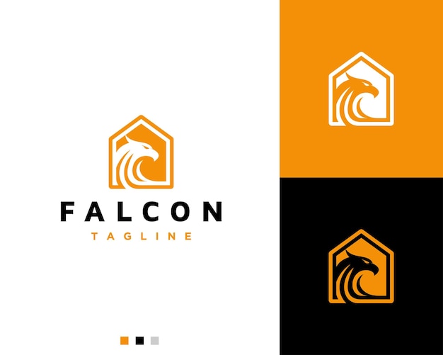 Powerful Falcon Emblem with Dynamic Wave Motif | Jiffy Designs