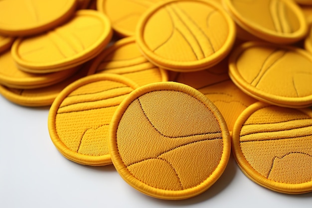Vibrant Collection of Textured Yellow Fabric Patches and Tokens | Jiffy ...