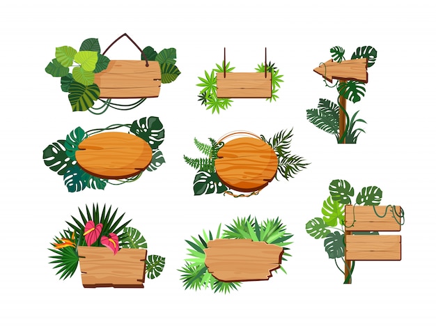Tropical Wooden Signage with Lush Foliage Elements | Jiffy Designs