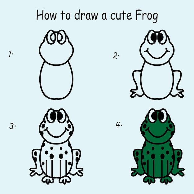 Whimsical Step-by-Step Guide to Drawing Adorable Cartoon Frogs | Jiffy ...