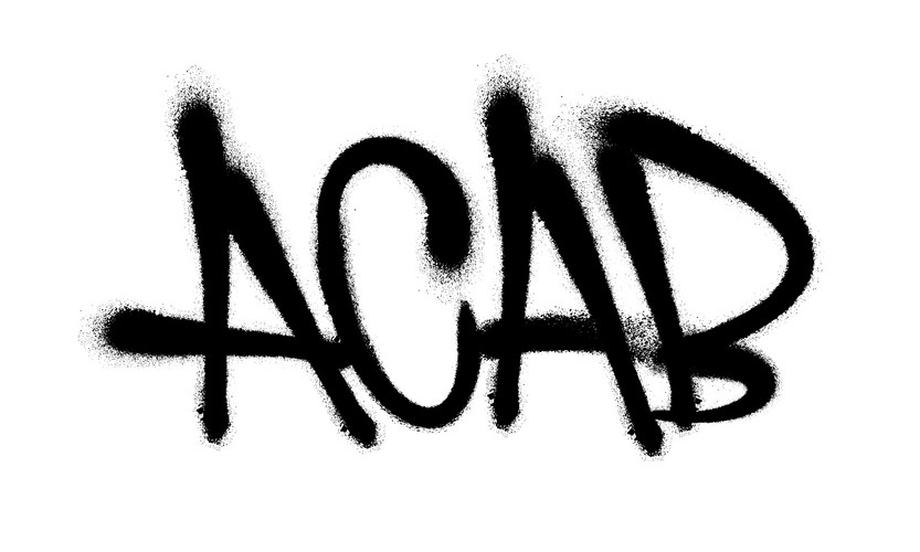 Sprayed Acab With Overspray In Black Over White. Vector Illustration ...