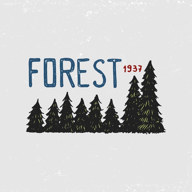 Rustic Forest Landscape with Vintage Typography | Jiffy Designs