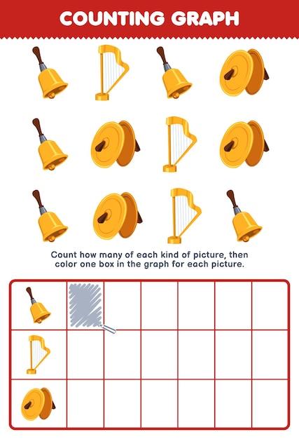 Vibrant Counting Graph with Musical Instruments | Jiffy Designs